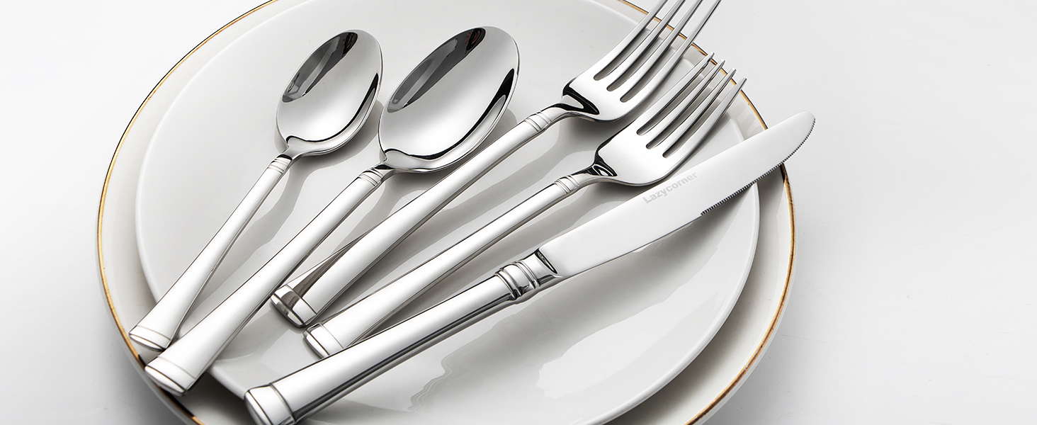 Amazon.com | Silverware Set Service for 12, 18/10 Stainless Steel, 65 Piece Set, Flatware ...
