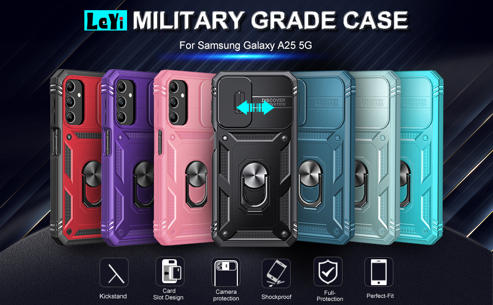 Amazon.com: LeYi Compatible for Samsung Galaxy A25-5G Case: Phone Case with 2PCS Tempered Glass ...