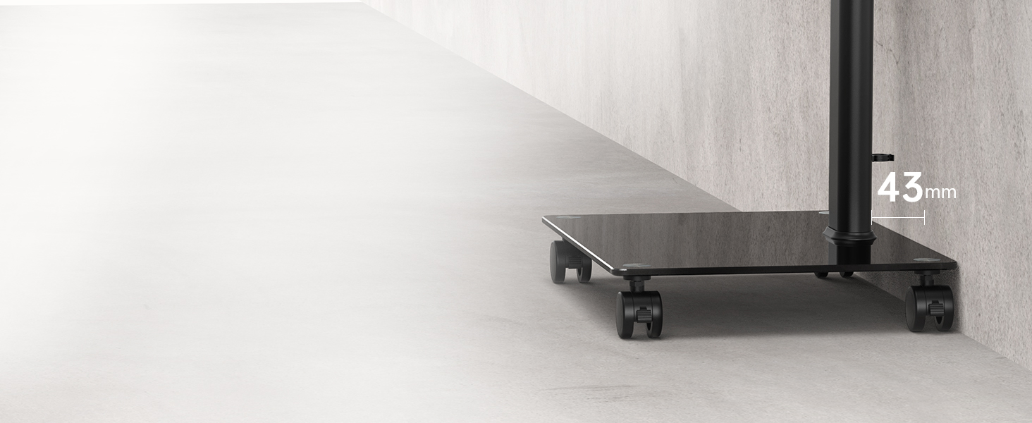 FITUEYES Carrello Porta TV con Ruote per 32-60 Pollici, 70° Girevole & 8 Altezza Carrello TV con ...