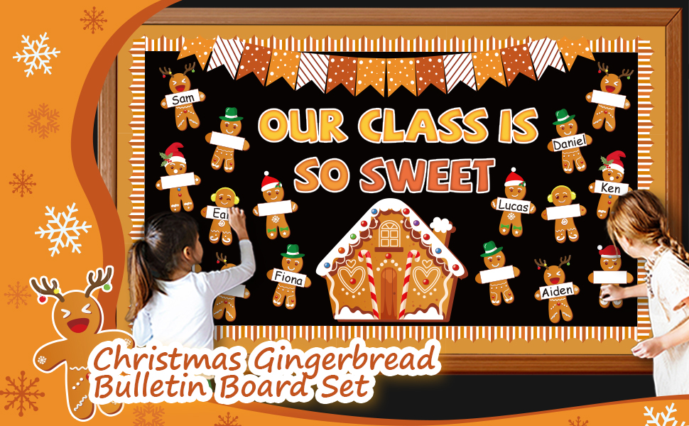 Amazon.com: Christmas Gingerbread Bulletin Board Set Christmas ...