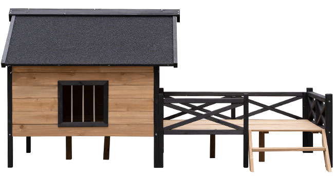 Amazon.com : Outdoor Large Wooden Cabin House Style Wooden Dog Kennel ...