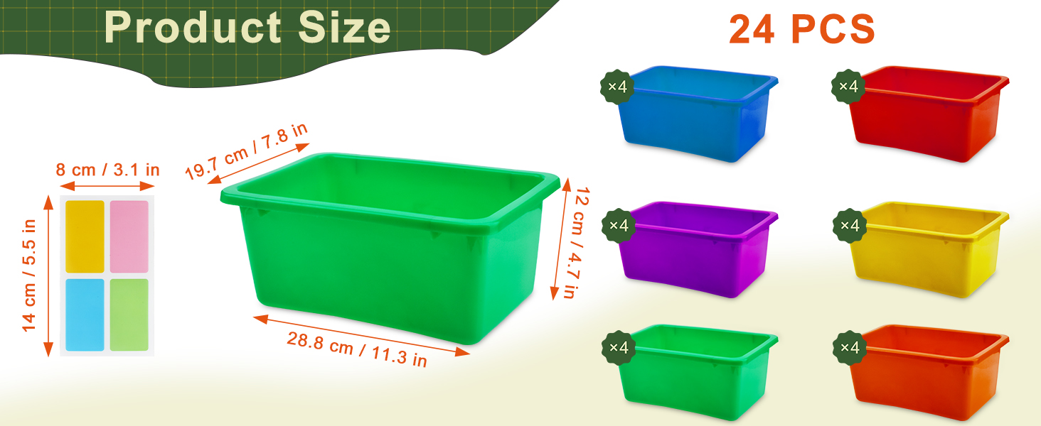 Amazon.com: CONLI 24 Pcs Plastic Cubby Bins with Adhesive Labels for ...