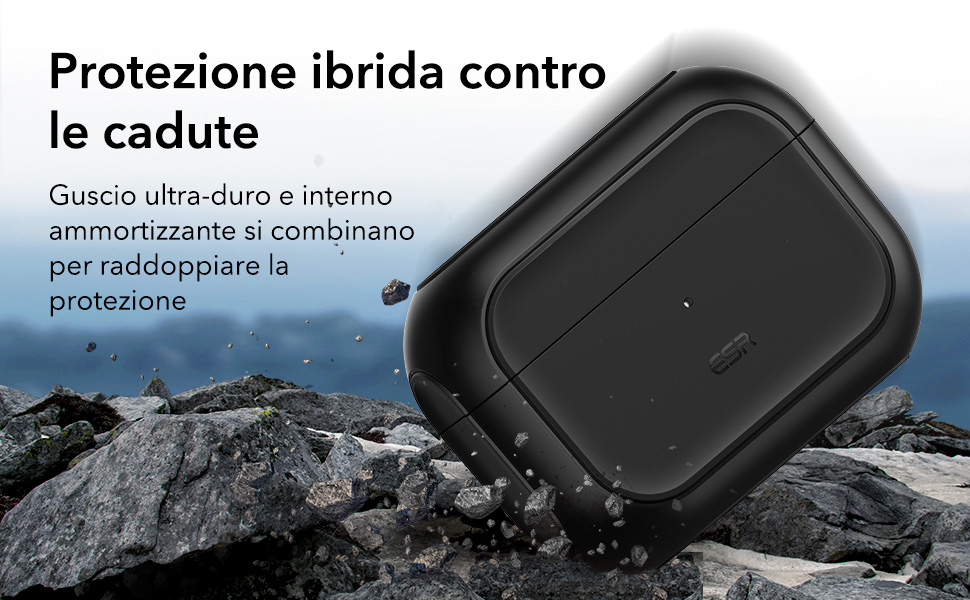 ESR Cover Ibrida con HaloLock compatibile con AirPods Pro 2 (Seconda Generazione), custodia ...