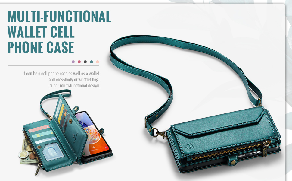 Amazon.com: Strapurs Crossbody Wallet Case Compatible with Samsung Galaxy A14 5G RFID Blocking ...