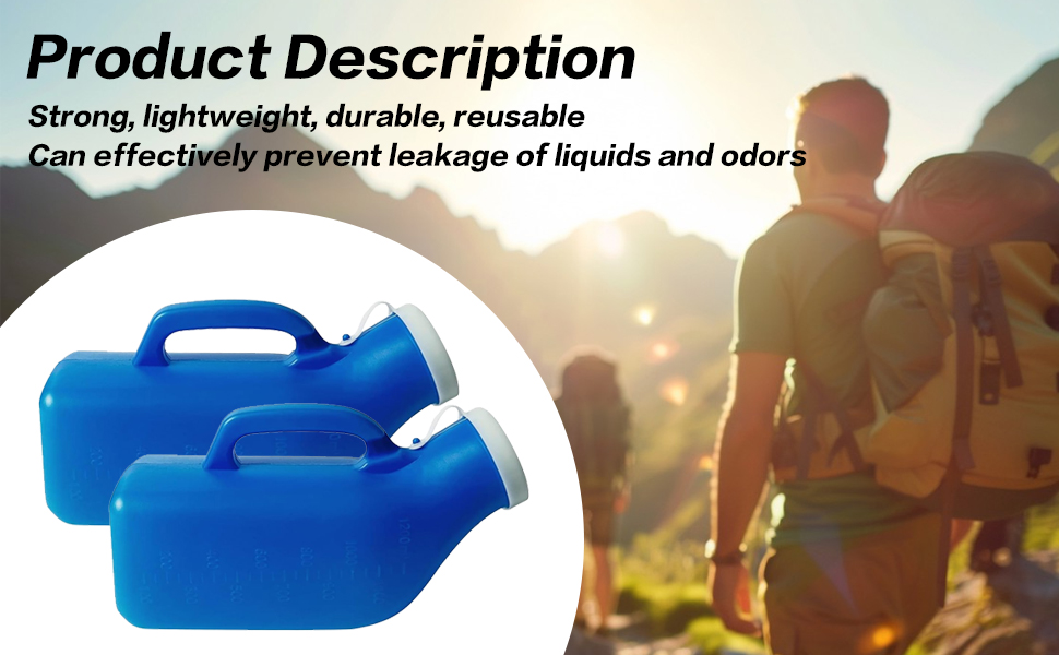 2 Pcs Urine Bottles Male Urinal Bottles for Men, Urinal Pee Bottle for Mens Urine Bottles Spill ...