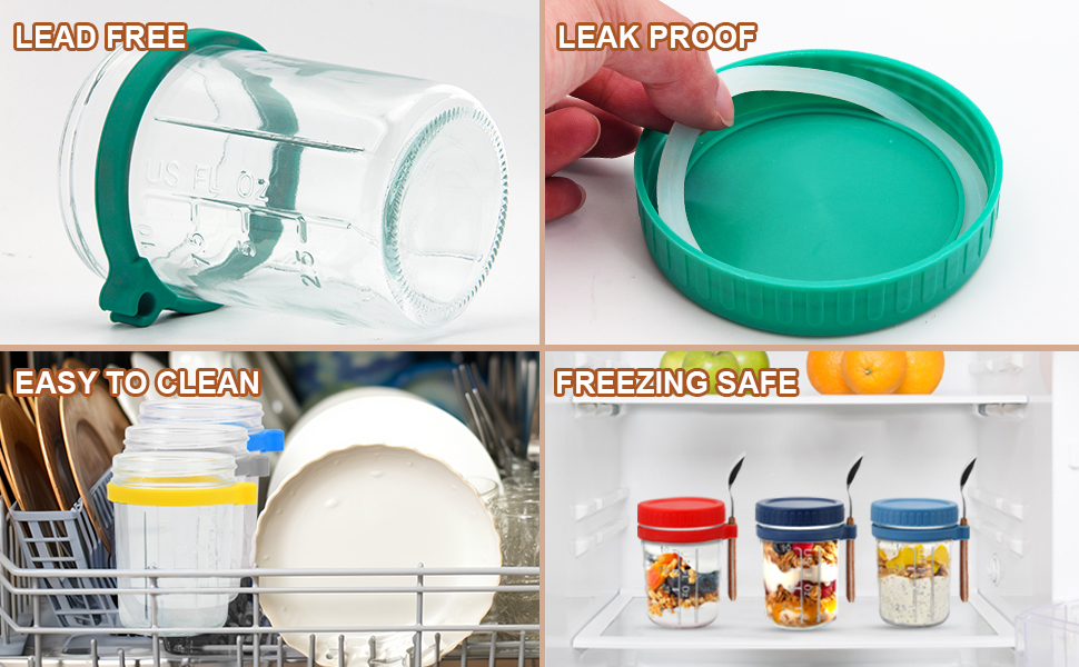 Amazon.com: TAOUNOA 9 Pack Overnight Oats Container, 12oz Glass Overnight Oats Containers with ...