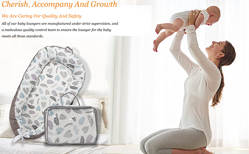 Baby Nests, Baby Lounger for Newborn, Portable 100% Breathable Cotton ...