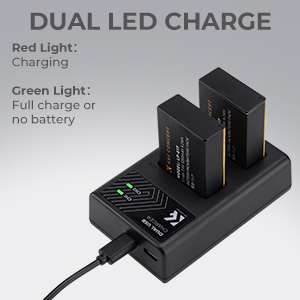 K&F Concept 2-Pack LP-E17 Batteries and Dual USB Charger for Canon EOS RP R10, Rebel T8i, T7i ...