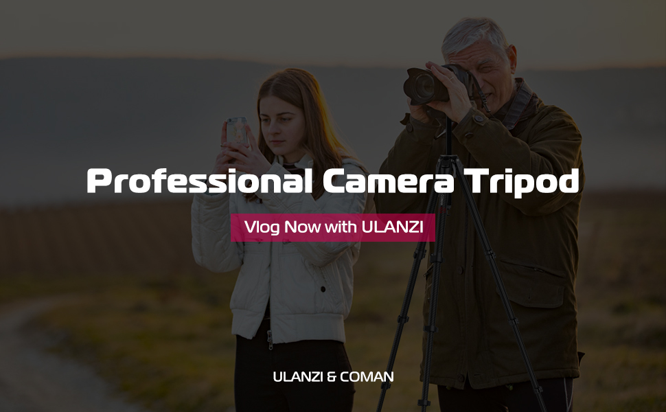 ULANZI Zero F38 Professional Camera Tripod, 62.2" Lightweight Carbon Fiber Camera Tripod with ...