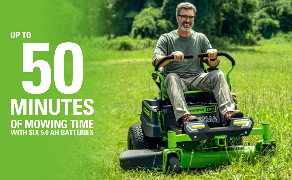 Amazon.com : Greenworks PRO 80V 42” Riding Lawn Mower, CROSSOVERZ Zero Turn Lawn Mower ...