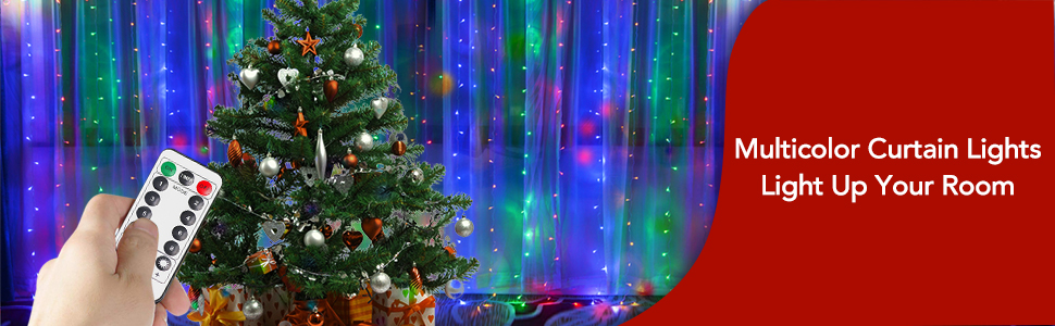LED Curtain Lights, Window Twinkle Fairy Lights 3mx3m 300 LEDs USB ...