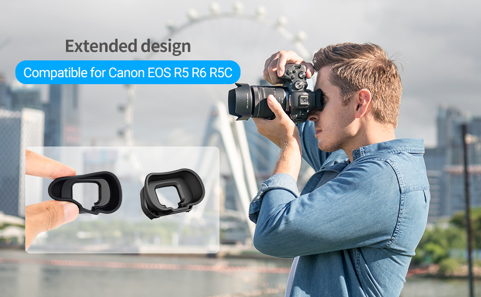 Soft Silicon Camera Extend Eyecup Eyepiece for Canon EOS R5 R6 R5C EOSR5 EOSR6 EOSR5C R6 Mark II ...