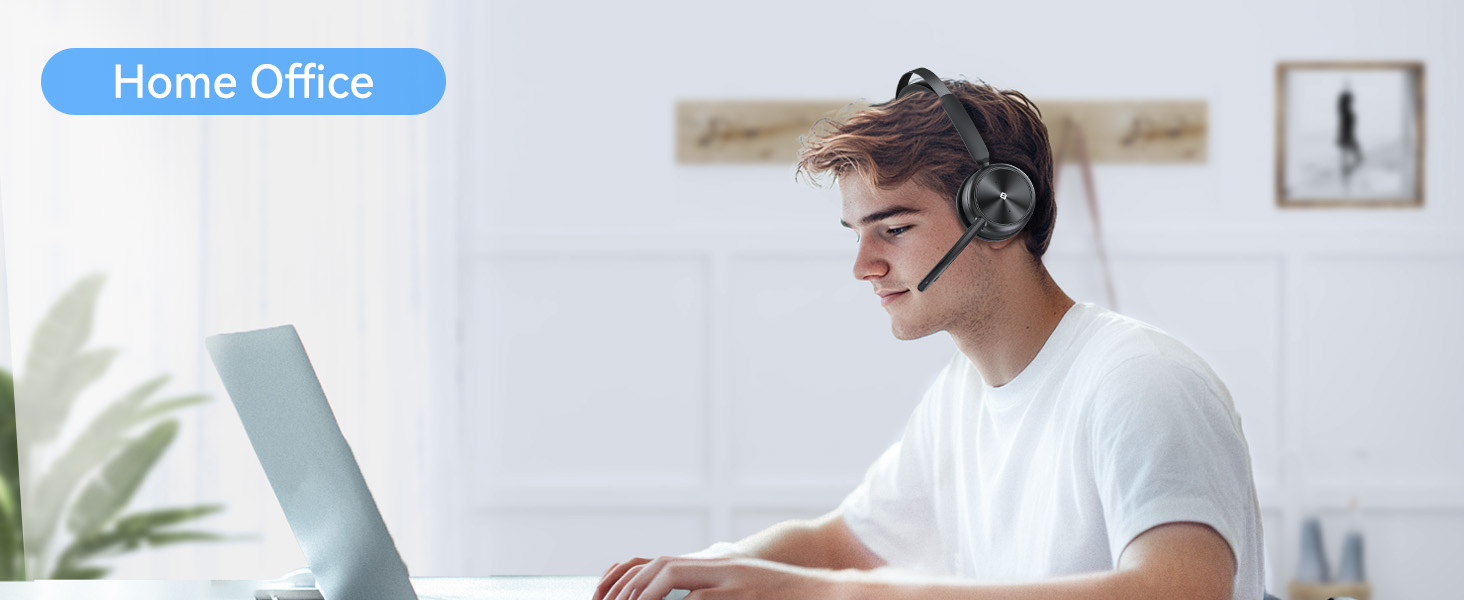 Amazon.com: EMEET Wireless Headset, HS80 (Gen2) Bluetooth Headset with ...