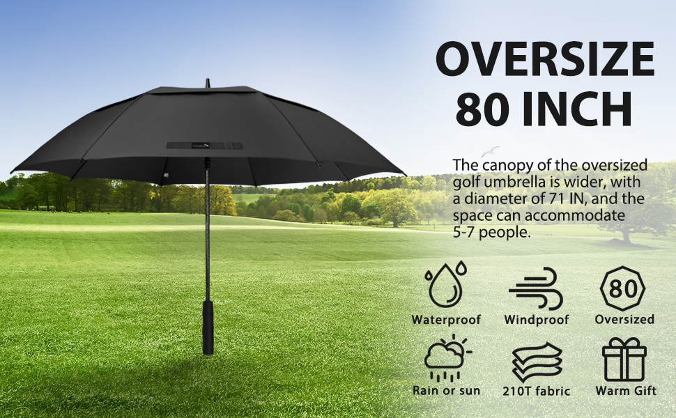 ZOMAKE Extra Large Golf Umbrella Windproof 80 Inch - Grand Parapluie de ...