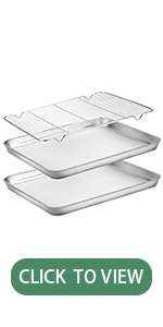 Amazon.com: Baking Sheets Set of 2, HKJ Chef Cookie Sheets 2 Pieces ...