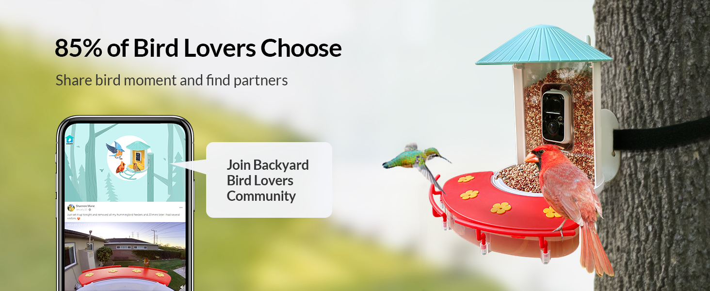 Amazon.com : NETVUE Birdfy Hummee - Smart Hummingbird Feeder with Camera, Auto Capture Bird ...