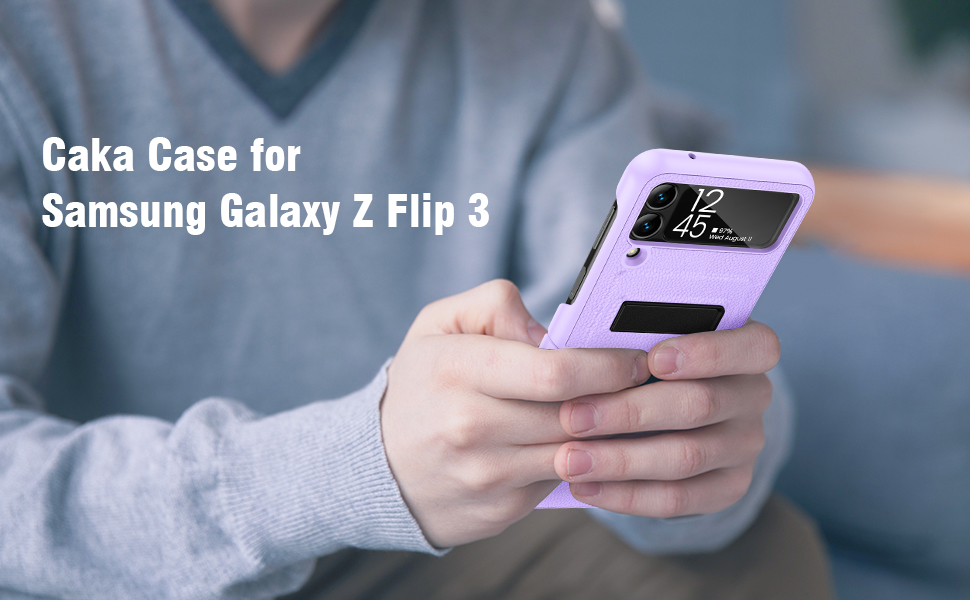 Amazon.com: Caka for Galaxy Z Flip 3 5G Kickstand Case, Z Flip 3 Case with Camera Protector ...