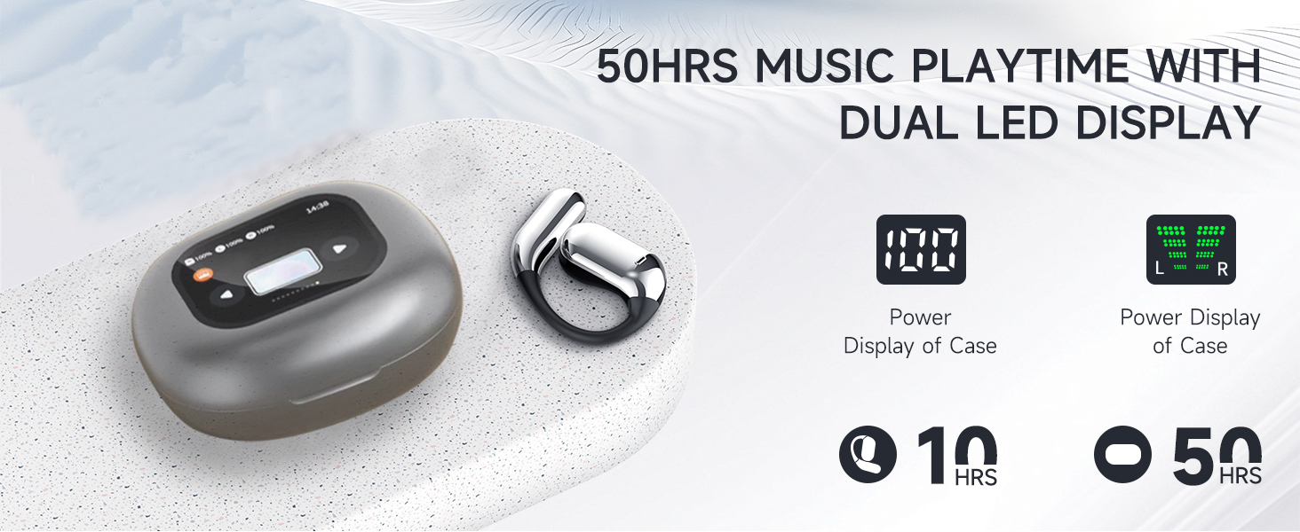 Amazon.com: KESIEME Intelligent Touch Screen Open Ear Earbuds Bluetooth ...