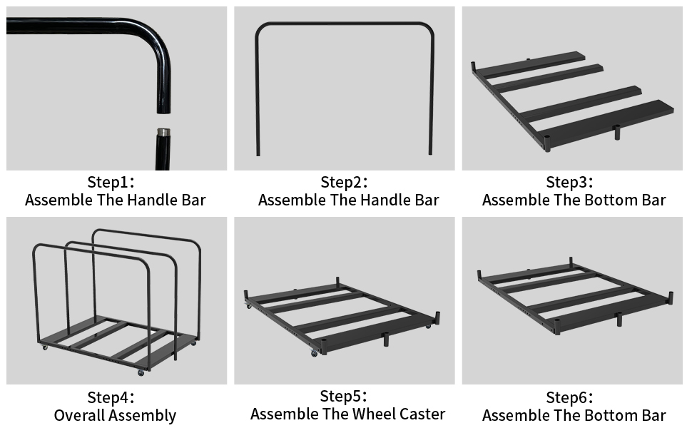 Folding Table Cart Table Dolly With Braking Caster To Store And Move Folding Round