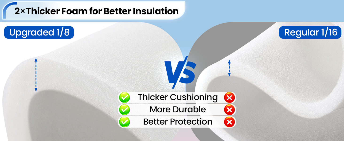 Upgraded 3-Layer Thickened HVAC Copper Pipe Insulation Cover - 72x10.2 Inch 600D Oxford Fabric ...