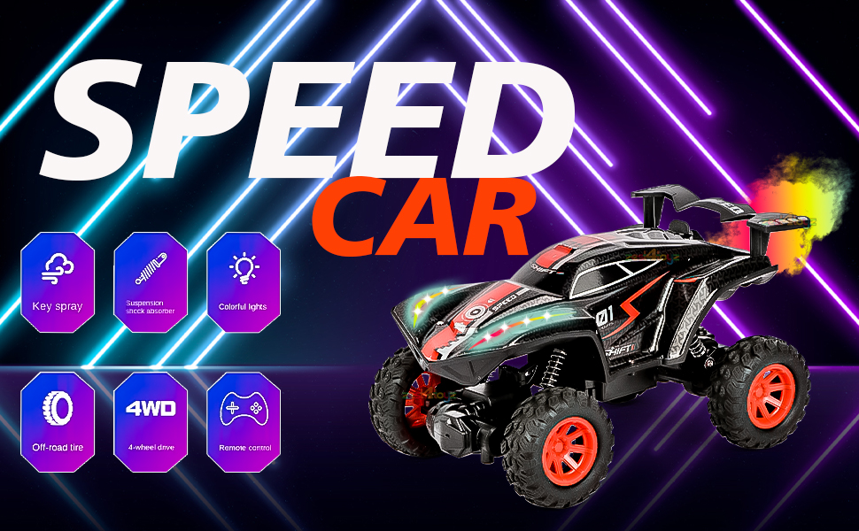 Zest 4 Toyz Remote Control Car Water Mist Spray Smoke Effect Off Road High Speed RC Car Toys ...