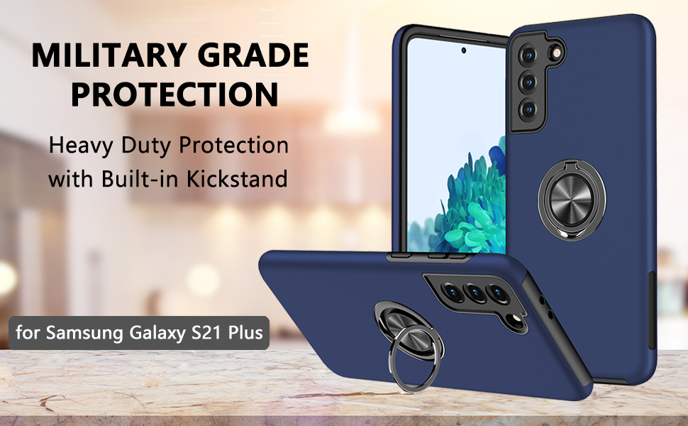 Amazon.com: Dionsibei for Samsung Galaxy S21 Plus Case Military Grade Shockproof Built-in Ring ...
