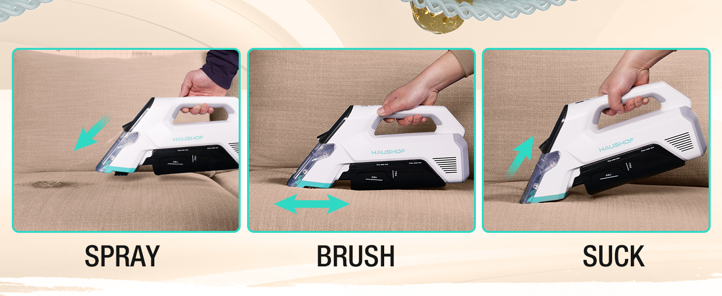 Amazon.com - HAUSHOF Handheld Carpet Cleaner, 12V Cordless Portable ...