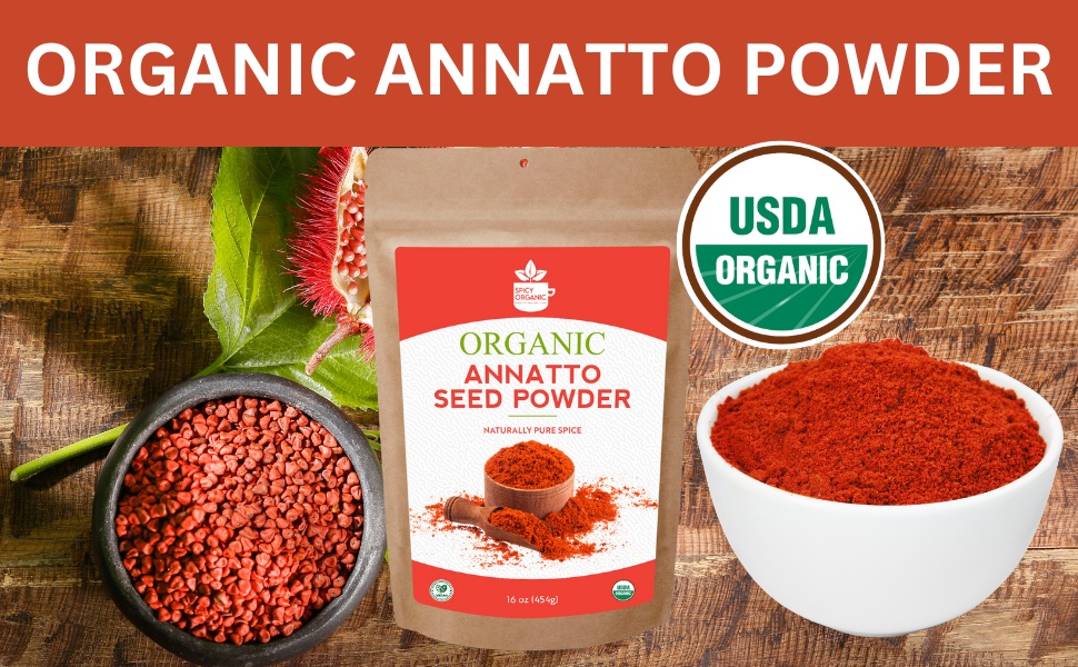 Amazon.com : SPICY ORGANIC Annatto Powder 8 oz. – Certified USDA Organic - Ground Achiote Seed ...
