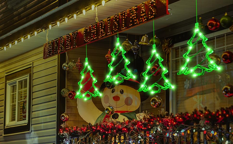 LYUBASA 3Pcs Battery Powered LED Christmas Tree Shaped Window Lights ...