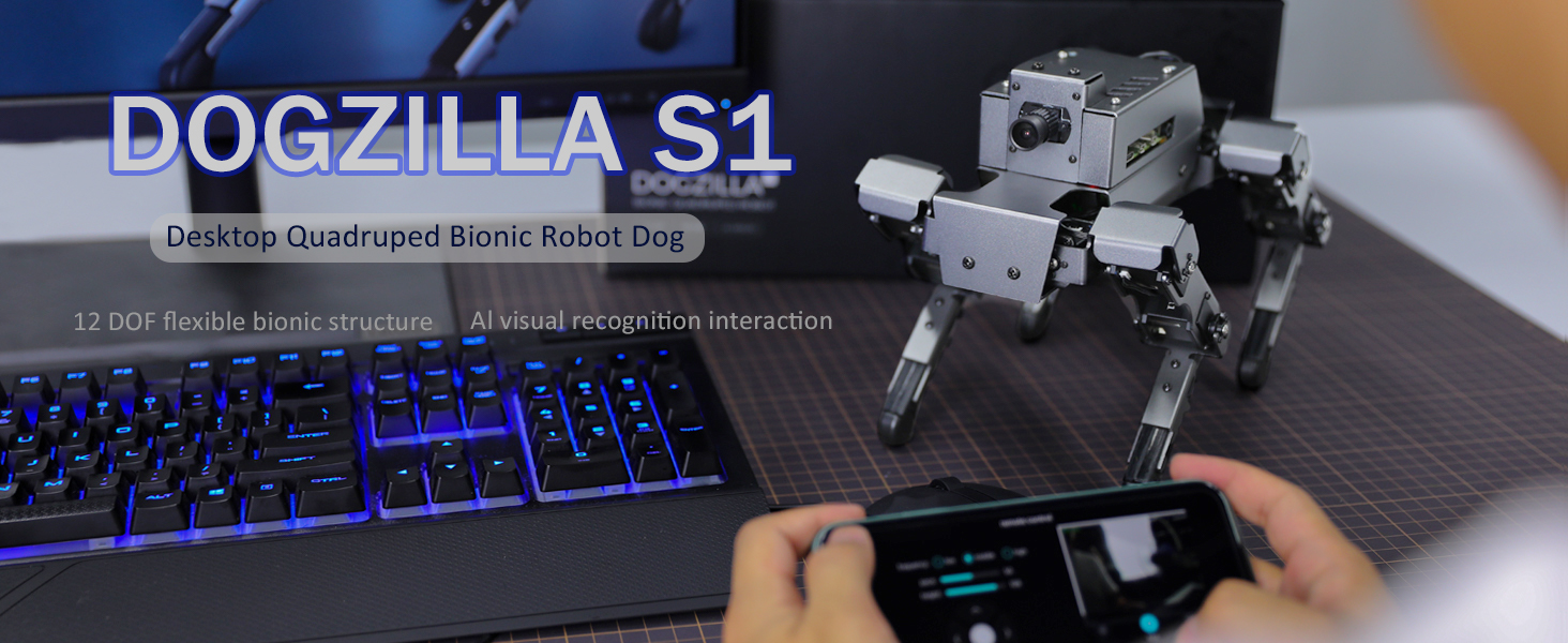 Amazon.com: Yahboom Raspberry Pi Robot Dog Quadruped 12-DOF AI Visual ...