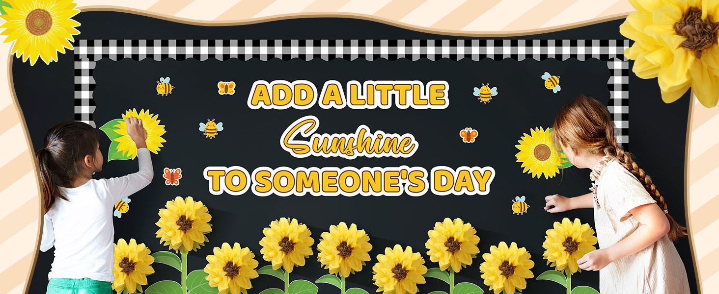 Amazon.com: Sunflower Bulletin Board Decorations Back to School 3D ...