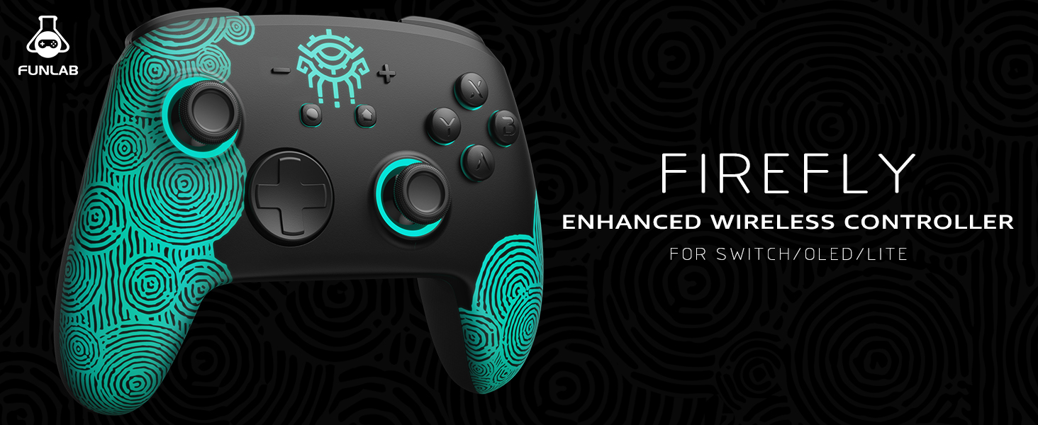 Amazon.com: FUNLAB Firefly [Luminous Pattern] Switch Pro Controller Wireless Compatible with ...