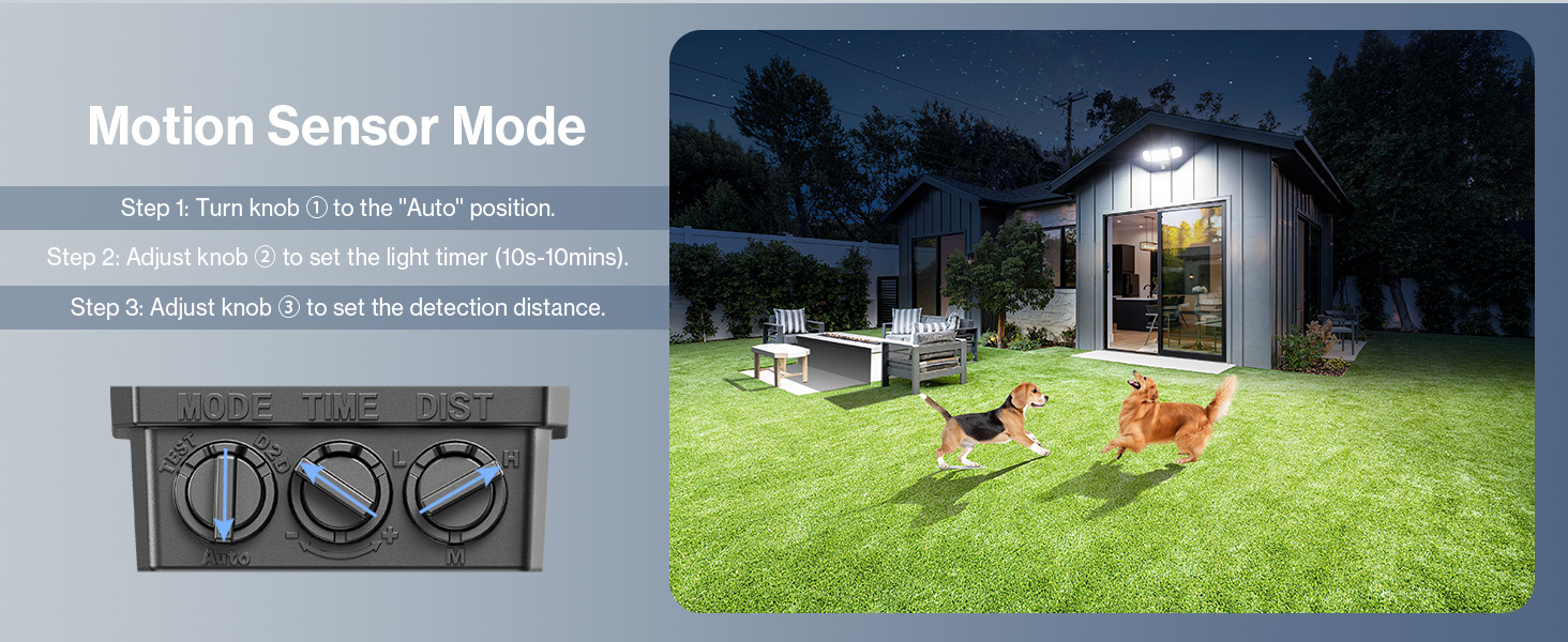 Olafus 180W Motion Sensor Outdoor Lights, 18000lm Dusk to Dawn LED Flood Lights Outdoor Wired ...