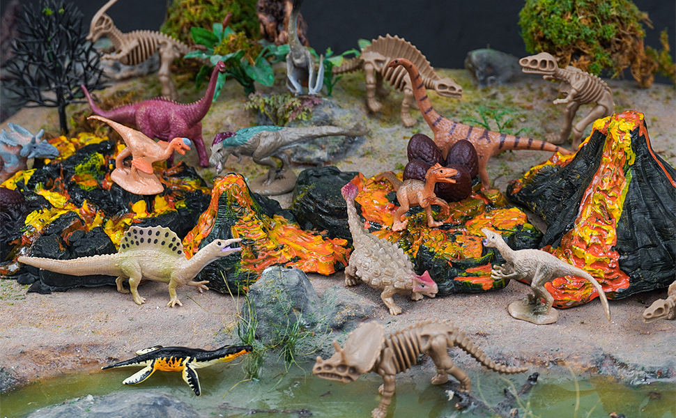 Amazon.com: SAIEMNOOET Realistic Dinosaur Animal Figurines Fossil ...