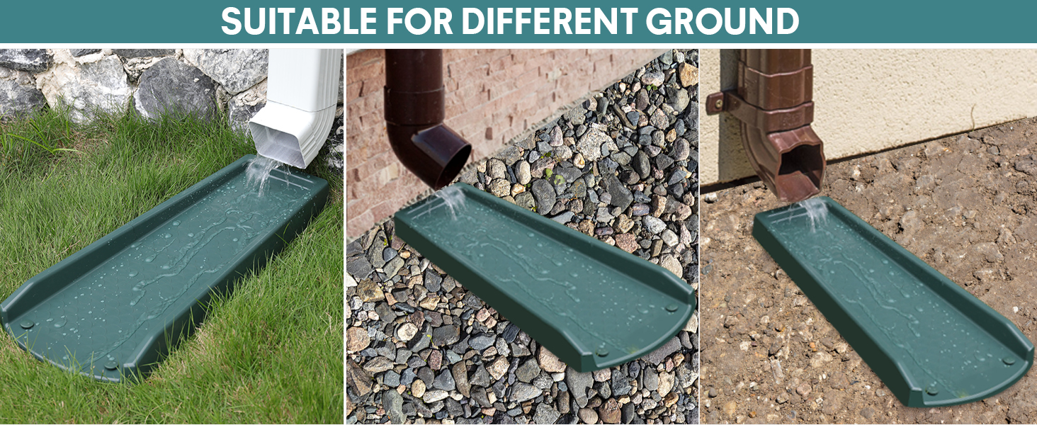 Amazon.com : plusgutter Rain Gutter Downspout Splash Block, Gutter ...