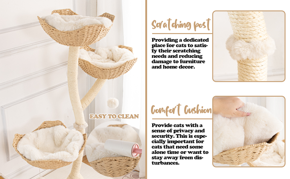 Amazon.com : Modern Cat Tree Tower -52Inch Tall Cat Tower for Indoor Cats - Solid Wood Cat Condo ...