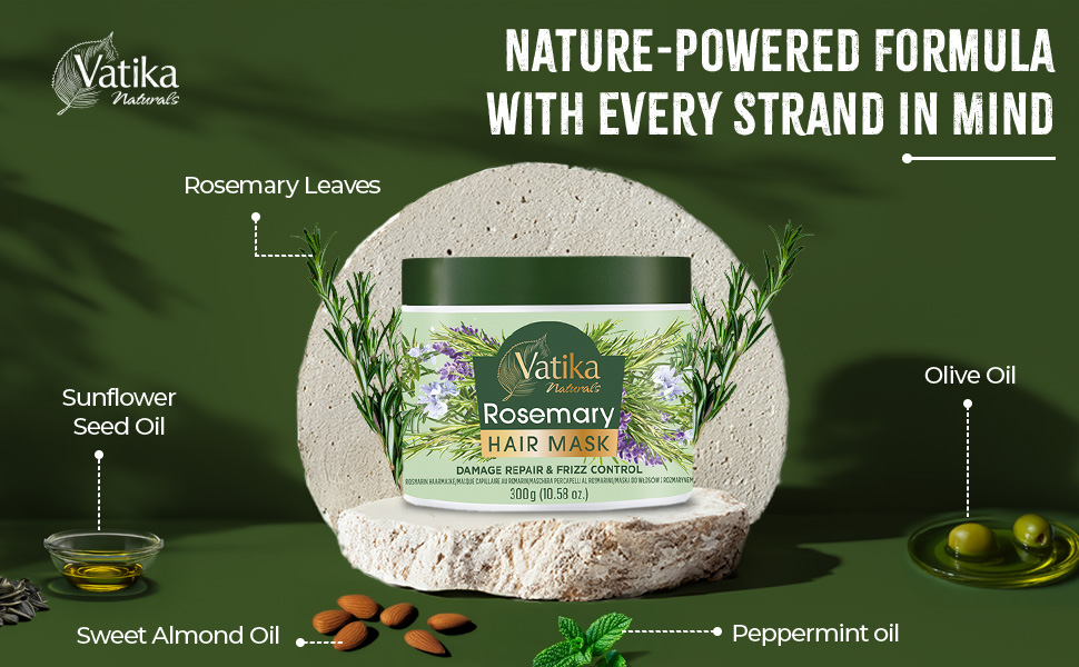 Vatika Natural Rosemary Hair Mask, 300 ml, Deep nourishment Hair Mask, Anti-dandruff hair mask ...