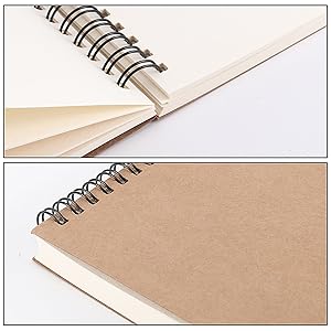 MUKCHAP 3 Pack A3 Spiral Bound Landscape Sketchbook, 60 Pages 30 Sheets 160gsm A3 Art Drawing ...