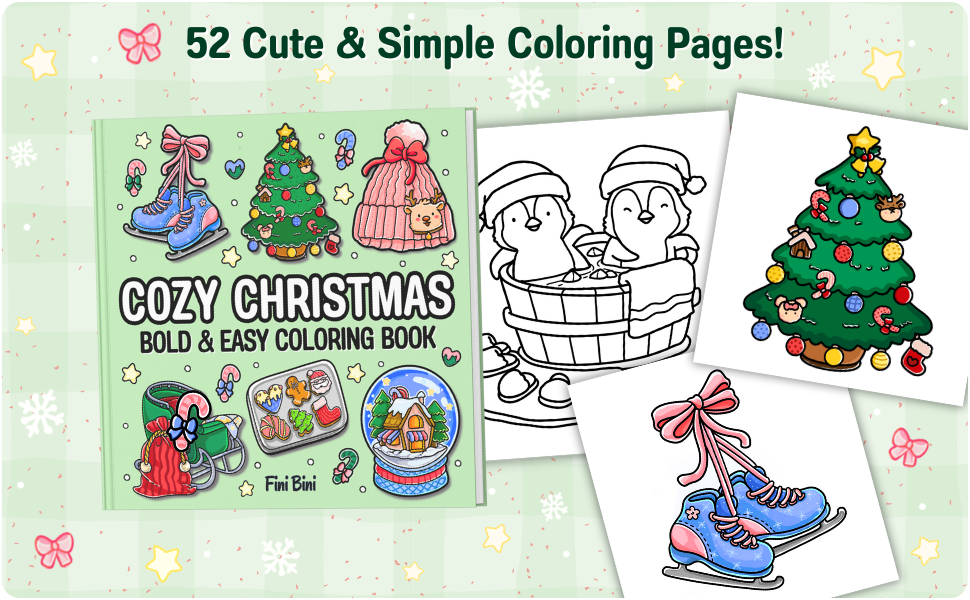 Amazon.com: Cozy Christmas Coloring Book: Bold and Easy Designs for ...