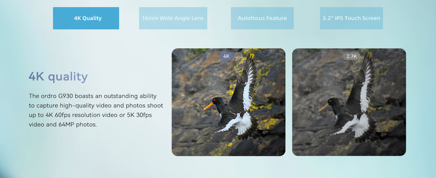 Amazon.com: Ordro G930 5K 數位相機,適用於內容創作者影音部落客和攝影,附 5 倍光學變焦、自動對焦和廣角(黑色組合) : 電子