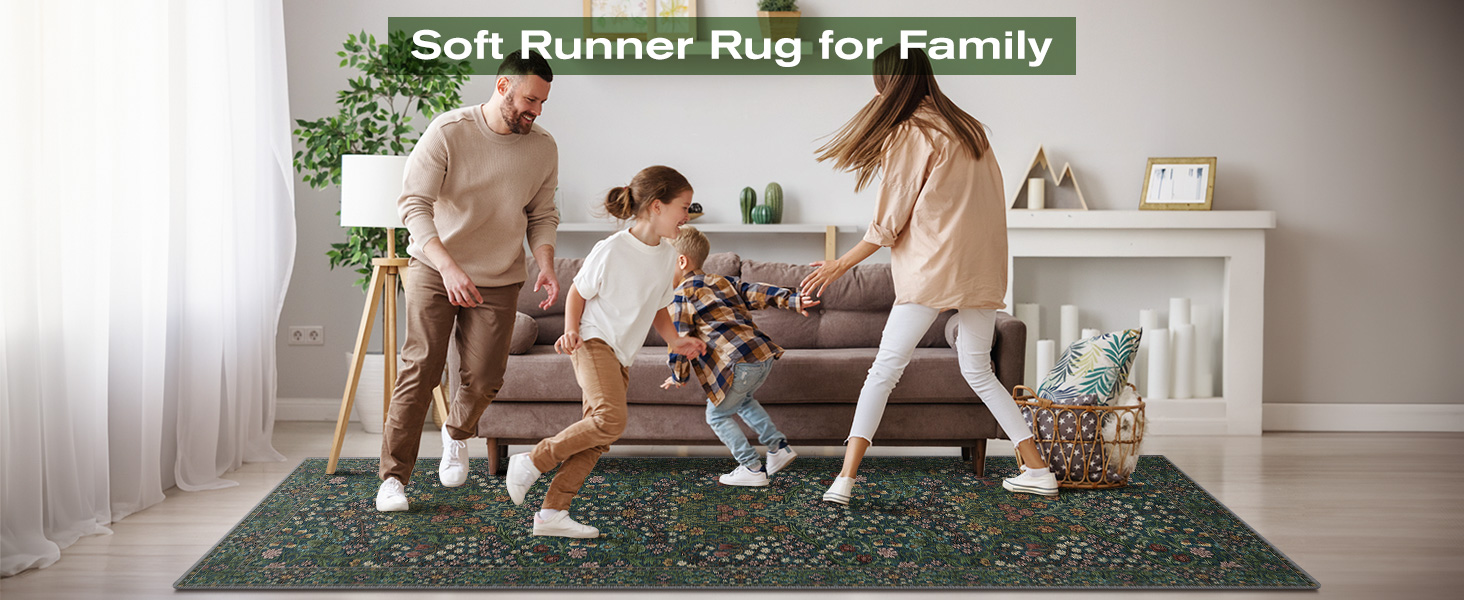 Amazon.com: 2x8 Floral Floor Runner Rug for Hallways Kitchen Entryway - Machine Washable Non ...