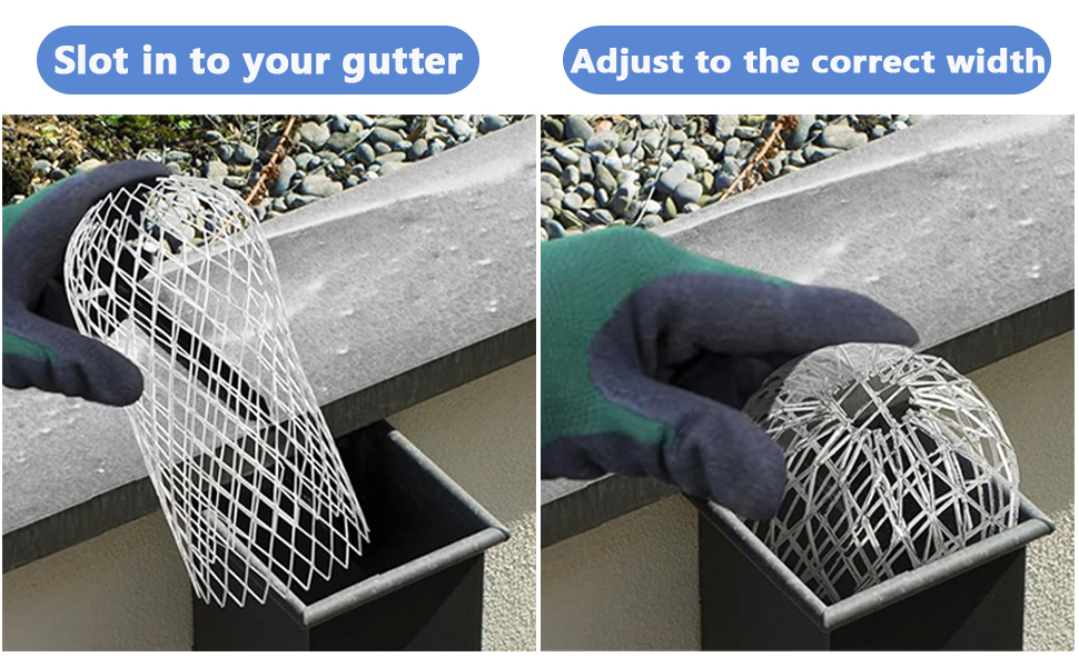Wolfride 8Pcs Gutter Downspout Guards, 3.5" Adjustable Aluminum Filter ...