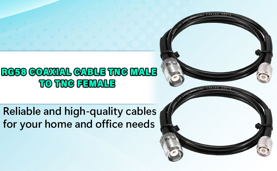 NETBOON 50 Ohm Ultra Low Loss RG 58 Coaxial Jack Cable with TNC Male to TNC Female Connector for ...