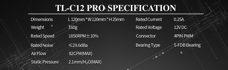 Amazon.com: Thermalright Ventilador de CPU TL-C12PRO de 4.724 in, rodamiento S-FDB, ventilador ...