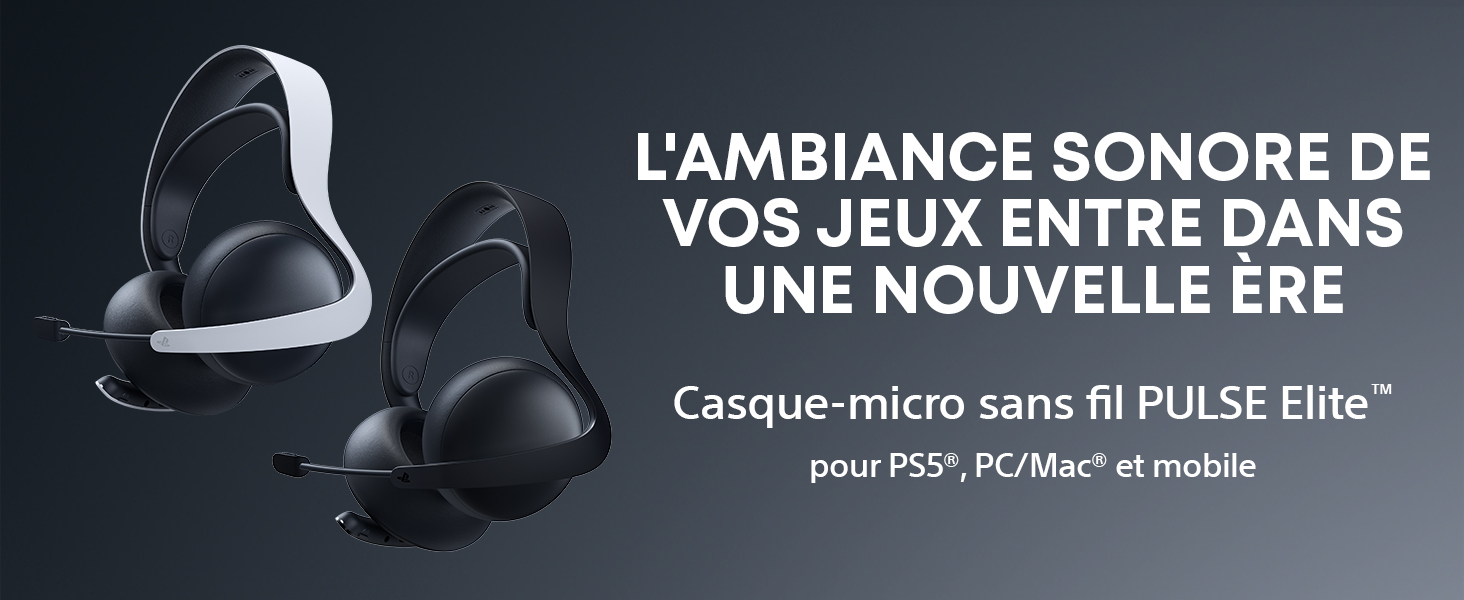 Playstation Sony, Casque-Micro sans Fil Pulse Elite 5, PC et Mac, Réduction de Bruit, 30h d ...