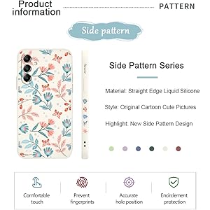 Amazon.com: LEECG for Samsung Galaxy A15 5G Case Creative Flower Pattern Slim Liquid Silicone ...