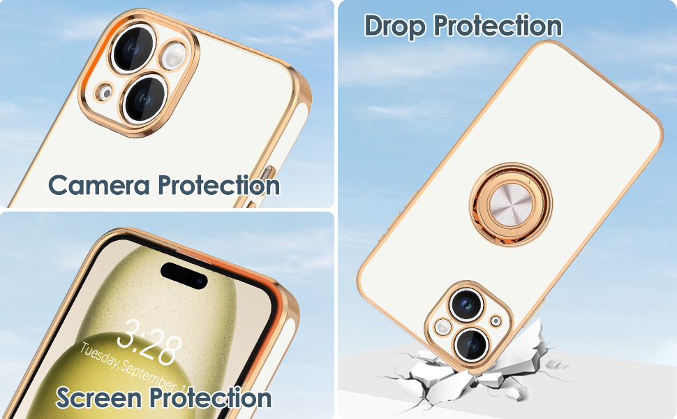 Amazon.com: Hython Case for iPhone 15 Plus Case with Ring Stand, 360° Rotatable Ring Holder ...