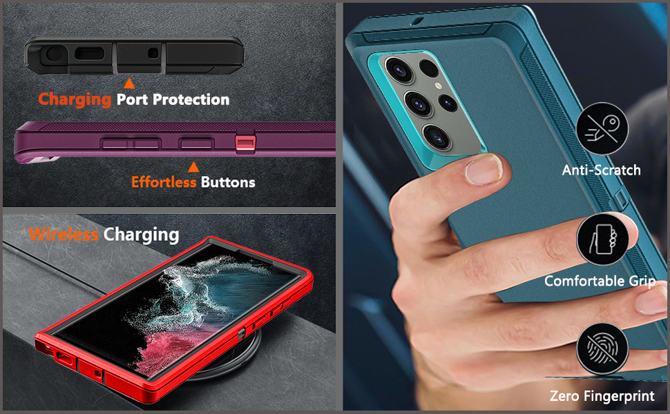 Amazon.com: YKHJKLEC for Samsung Galaxy S22 Ultra Case, with 2Pcs [Self Healing Flexible TPU ...