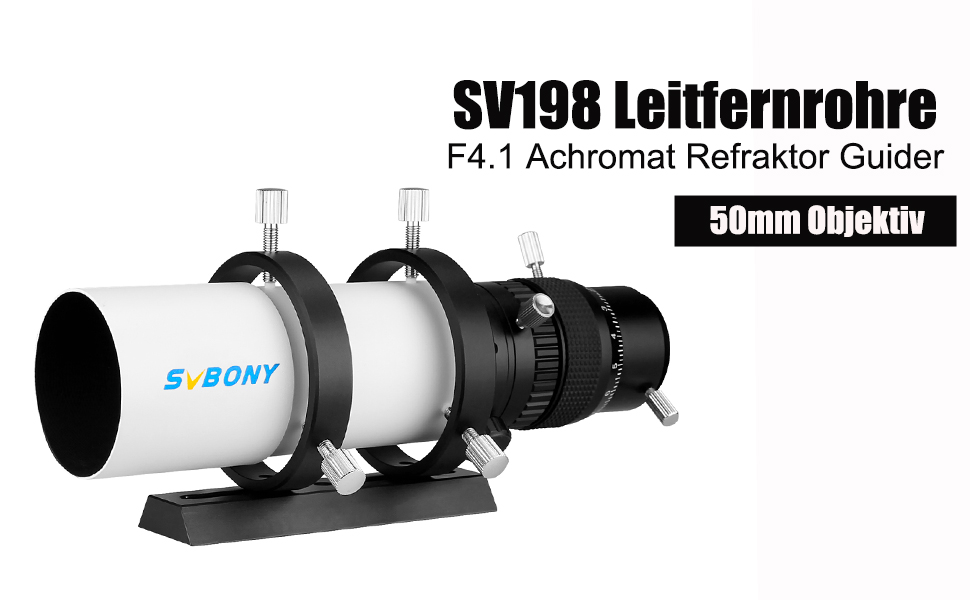 Svbony SV198 Leitfernrohr für Astrofotografie, 50mm Mini F4.1 Guider, FMC Achromat Refraktor ...