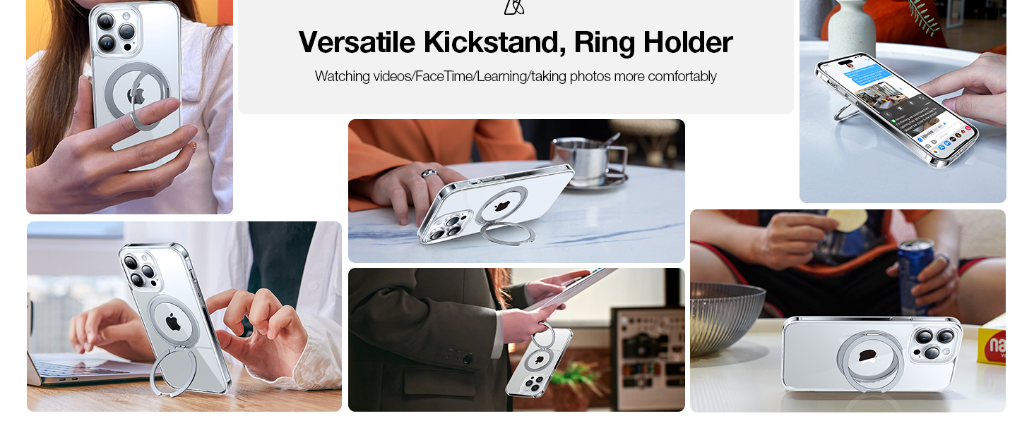 Amazon.com: TORRAS 360°Rotatable Ring for iPhone 15 Pro Case 6.1", Compatible with MagSafe 15 ...